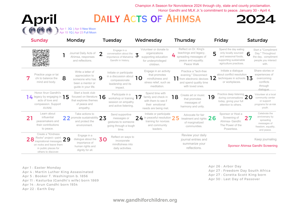 Daily Acts Of Ahimsa 2024 Calendar