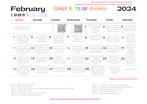 Daily Acts Of Ahimsa 2024 Calendar